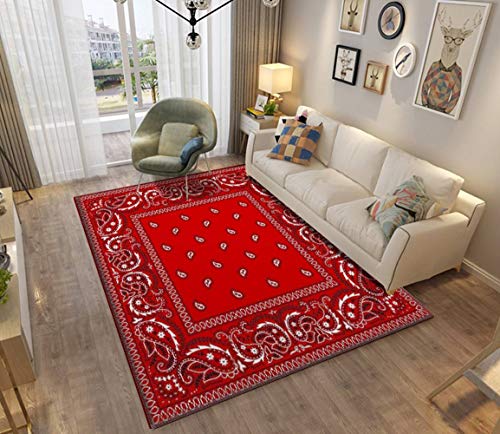 Bandana Red Area Rugs Non-Slip Floor Mat Doormats Home Runner Rug Carpet for Bedroom Indoor Outdoor Kids Play Mat Nursery Throw Rugs Yoga Mat