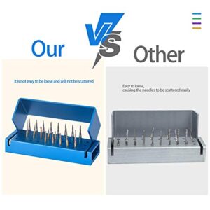 4 Pcs 30 Holes Dental Burs Holder Block Case Opening Box Dental Lab Aluminum Bur Case Organizer