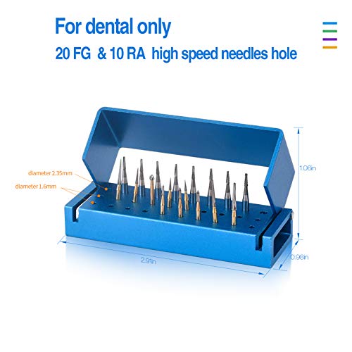 4 Pcs 30 Holes Dental Burs Holder Block Case Opening Box Dental Lab Aluminum Bur Case Organizer