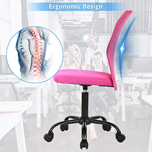 Ergonomic Office Chair Desk Chair Executive Chair with Back Support Mesh Rolling Swivel Computer Gaming Chair Modern Adjustable Height Task Works Office Chair for Women Men, Pink-10set