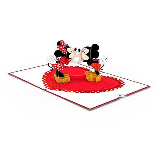 Lovepop Disney's Mickey & Minnie Heart to Heart Pop Up Card, 5x7-3D Greeting Card, Pop Up Card for Mom, Anniversary Card for Wife, Love Card, Thinking of You