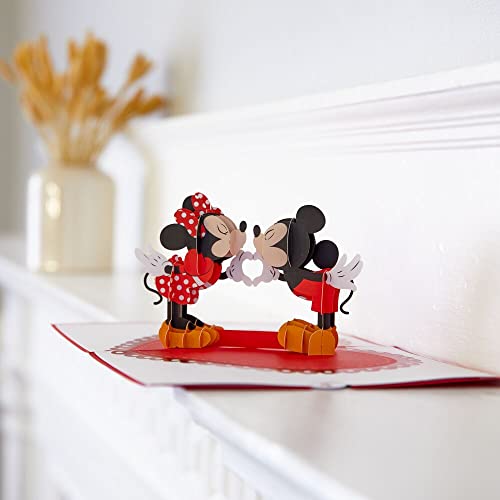 Lovepop Disney's Mickey & Minnie Heart to Heart Pop Up Card, 5x7-3D Greeting Card, Pop Up Card for Mom, Anniversary Card for Wife, Love Card, Thinking of You