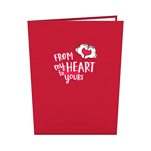 Lovepop Disney's Mickey & Minnie Heart to Heart Pop Up Card, 5x7-3D Greeting Card, Pop Up Card for Mom, Anniversary Card for Wife, Love Card, Thinking of You