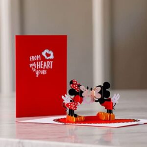 Lovepop Disney's Mickey & Minnie Heart to Heart Pop Up Card, 5x7-3D Greeting Card, Pop Up Card for Mom, Anniversary Card for Wife, Love Card, Thinking of You