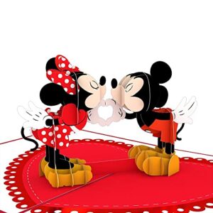 Lovepop Disney's Mickey & Minnie Heart to Heart Pop Up Card, 5x7-3D Greeting Card, Pop Up Card for Mom, Anniversary Card for Wife, Love Card, Thinking of You