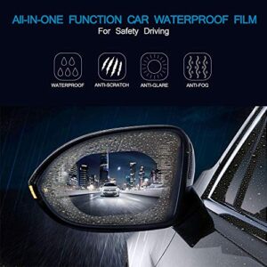 AutoEC 10PCS Car Rearview Mirror Film Waterproof Rainproof High-Definition Transparent Nano-Coated Membrane Protective Sticker, Rain Proof Film for Car Window, Rearview Film for Safe Driving