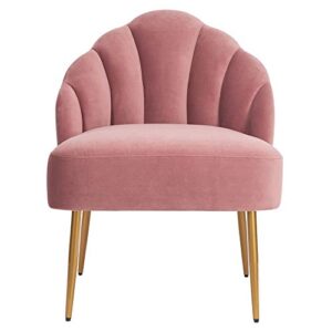 Amazon Brand – Rivet Sheena Glam Tufted Velvet Shell Chair, 23.5'W, Rose