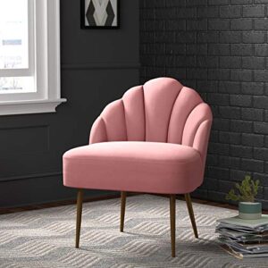 Amazon Brand – Rivet Sheena Glam Tufted Velvet Shell Chair, 23.5'W, Rose