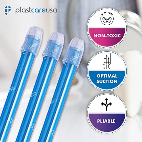 1000 Blue Clear Dental Saliva Ejectors Disposable Suction Tips (10 Bags of 100)