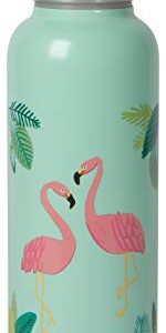 Now Designs Stainless Steel Water Bottle with Bamboo Lid, Mermaids - 18 oz Capacity