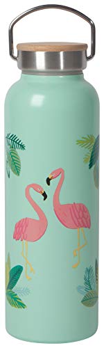 Now Designs Stainless Steel Water Bottle with Bamboo Lid, Mermaids - 18 oz Capacity