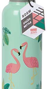 Now Designs Stainless Steel Water Bottle with Bamboo Lid, Mermaids - 18 oz Capacity