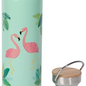 Now Designs Stainless Steel Water Bottle with Bamboo Lid, Mermaids - 18 oz Capacity