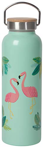 Now Designs Stainless Steel Water Bottle with Bamboo Lid, Mermaids - 18 oz Capacity