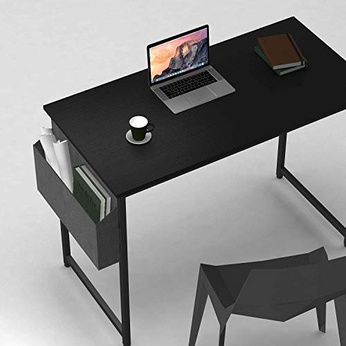 Cubiker Computer Desk 40 inch Home Office Writing Study Desk, Modern Simple Style Laptop Table with Storage Bag, Black