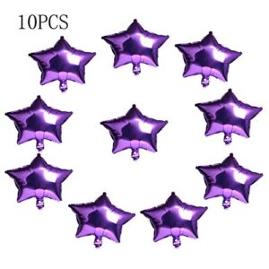 10pcs Star Shape Foil Mylar Balloons,18 Inch Balloon for Wedding Birthday Party Baby Shower Decoration (purple)