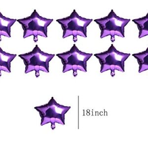 10pcs Star Shape Foil Mylar Balloons,18 Inch Balloon for Wedding Birthday Party Baby Shower Decoration (purple)