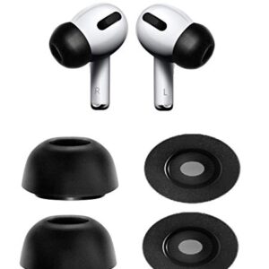 JNSA Large Size Memory Foam Ear Tips Compatible with Apple AirPods Pro, Noise Cancelling Comfortable Foam Tips with Built-in dust Guard net,[Fit in Case], Black 2 Pairs Sets,L