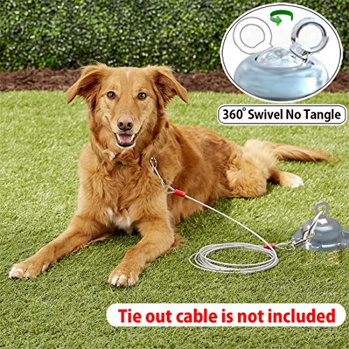 360° Swivel Dog Tie Out Stake Dog Anchor – Lifetime Replacement - Heavy Dog Yard Stake Rust Proof Cat Anchor Dog Tether Holds 1000Lbs of Pull Force for Yard Camping Outdoor (All sized animals, Silver)