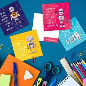 Party Profi Lunch Box Notes for Kids - 60 Fun Robot Riddle Cards for Boys and Girls Lunchbox - Create Memorable Thinking of You Notes