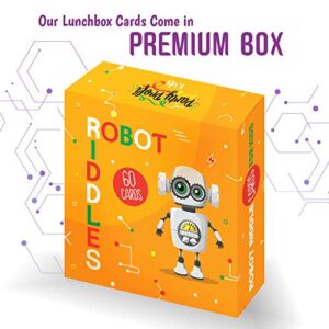 Party Profi Lunch Box Notes for Kids - 60 Fun Robot Riddle Cards for Boys and Girls Lunchbox - Create Memorable Thinking of You Notes