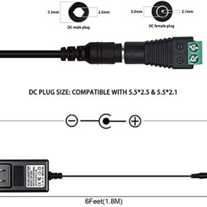 FEIYIU DC 5V 3A Power Supply Adapter Converter for WS2812B WS2811 WS2801 SK6812 LED Pixel Strip Light CCTV Camera Security System