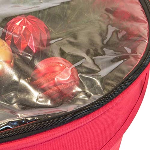 Northlight 30" Red and Black Extra Large Pop-Up Christmas Decorations Storage Bag