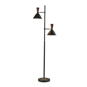 adesso 3488-01 arlo tree lamp, 67.25 in, 2 x 60w (not included), black, 1 floor lamp