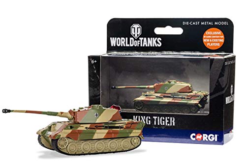 Corgi Diecast World of Tanks King Tiger Tank with in Game Codes Military Fit The Box Scale Model WT91207 Camouflage