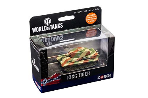 Corgi Diecast World of Tanks King Tiger Tank with in Game Codes Military Fit The Box Scale Model WT91207 Camouflage