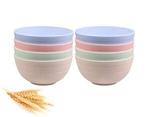 unbreakable cereal bowls - 24 oz wheat straw fiber lightweight bowl sets 8 - dishwasher & microwave safe - for,rice,soup bowls