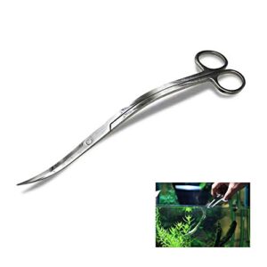 9.8” wave scissors stainless steel with chrome finish perfect for aquarium tank| aquarium plant tool