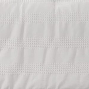 Nautica | Hampton Collection | Cozy & Breathable Cotton Blend Waffle Weave Texture Reversible Comforter Matching Shams, 3-Piece Bedding Set, King, White