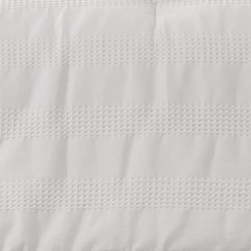 Nautica | Hampton Collection | Cozy & Breathable Cotton Blend Waffle Weave Texture Reversible Comforter Matching Shams, 3-Piece Bedding Set, King, White