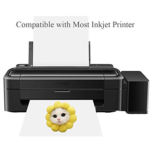 Inkjet Printable HTV Heart Transfer Vinyl Inkjet Printer Iron on Transfers for Dark Fabrics or T-Shirts A4 Size, 10 Sheets