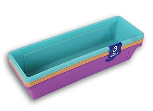 Pencil Trays Colorful Plastic Storage Baskets Mini Bins - Set of 3 - Colors Vary