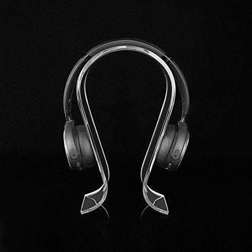 Geekria Clear Omega Headphone Stand for On-Ear Headphone, Gaming Headset Stand, Desk Display Hanger, Compatible with Bose, Marshall, Jabra, JBL, ATH, Sony, AKG, Sennheiser Headset (Clear)