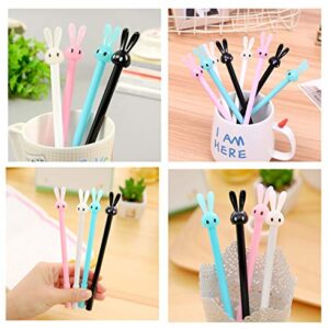 Fluent Writting Pen, 12 Pcs 0.5 mm Black Ink Rabbit Ear Shape Rolling Ball Cute Gel Ink Pen for Student and School Office Supplies (Rabbit Ear)