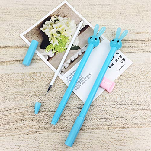 Fluent Writting Pen, 12 Pcs 0.5 mm Black Ink Rabbit Ear Shape Rolling Ball Cute Gel Ink Pen for Student and School Office Supplies (Rabbit Ear)