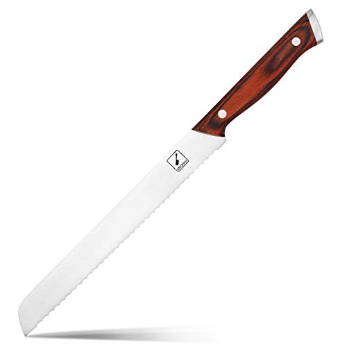 imarku Serrated Bread Knife 10 Inch - High Carbon Ultra Sharp Stainless Steel Kitchen Knife Mothers Day Gifts