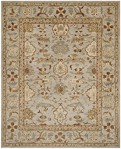 SAFAVIEH Antiquity Collection 8' x 10' Light Grey AT60A Handmade Traditional Oriental Premium Wool Area Rug