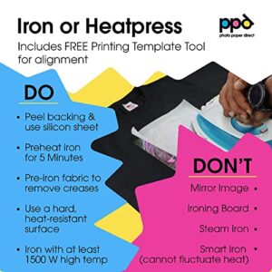 PPD Inkjet Premium Iron-On Dark T Shirt Transfers Paper LTR 8.5x11" Pack of 5 Sheets (PPD-4-5)