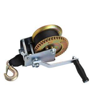 1200 LB Capacity Hand Winch Crank Strap Heavy Duty Winch ATV Rigging