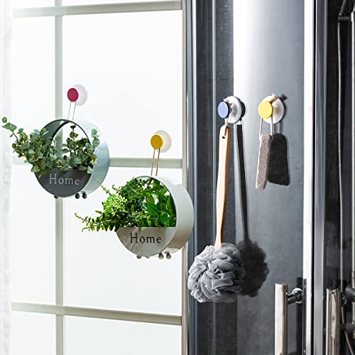 Shower Suction Cup Hooks Heavy Duty Suction Shower Hanger Removable Small Suction Cups with Hooks Towel Wreath Hanger Loofah Hook for Bathroom, Shower Wall, Glass Door, Window - 6 Packs Christmas