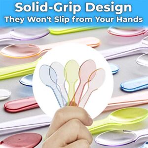 Extra Sturdy, BPA Free 500ct Plastic Tasting Spoons. Disposable Mini Tasters for Small Sampling or Individual Portions of Ice Cream, Sauces and Appetizers. Great for Food Trucks, Parties and Events.