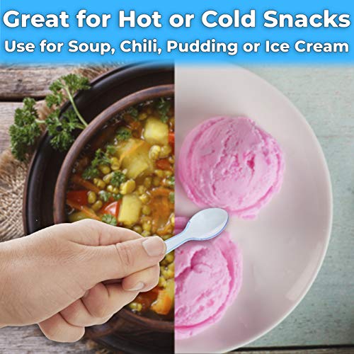 Extra Sturdy, BPA Free 500ct Plastic Tasting Spoons. Disposable Mini Tasters for Small Sampling or Individual Portions of Ice Cream, Sauces and Appetizers. Great for Food Trucks, Parties and Events.