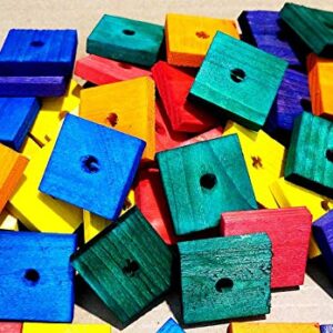 Wood Wooden 50 Slim Blocks Bird Parrot Cage Toys Parts for Quaker Amazon Love Birds