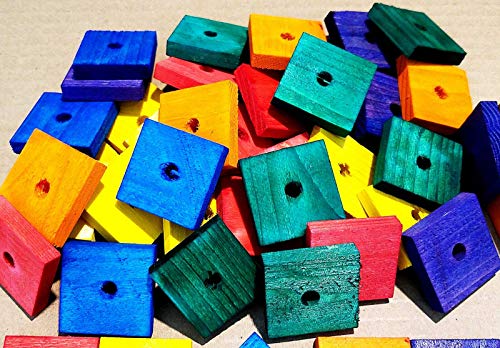 Wood Wooden 50 Slim Blocks Bird Parrot Cage Toys Parts for Quaker Amazon Love Birds