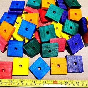 Wood Wooden 50 Slim Blocks Bird Parrot Cage Toys Parts for Quaker Amazon Love Birds