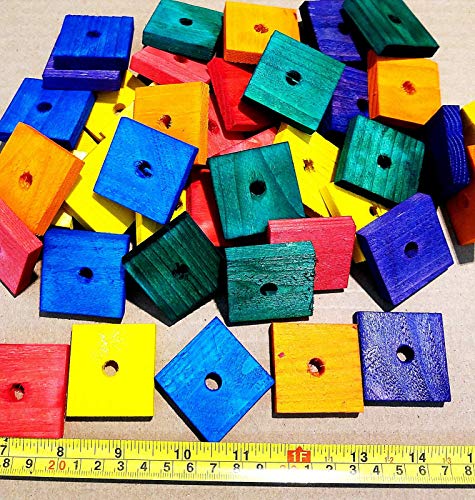 Wood Wooden 50 Slim Blocks Bird Parrot Cage Toys Parts for Quaker Amazon Love Birds